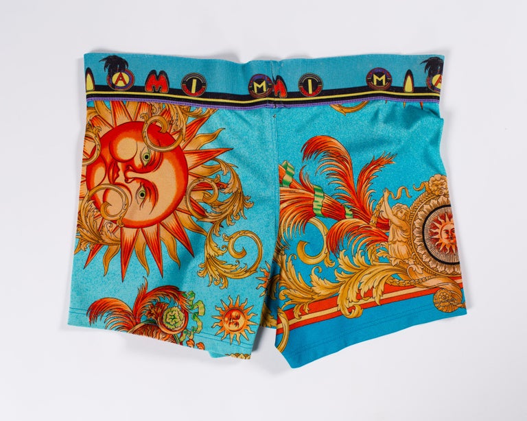 1990S Gianni Versace Aqua Nylon Jersey Men's Miami Beach Collection ...