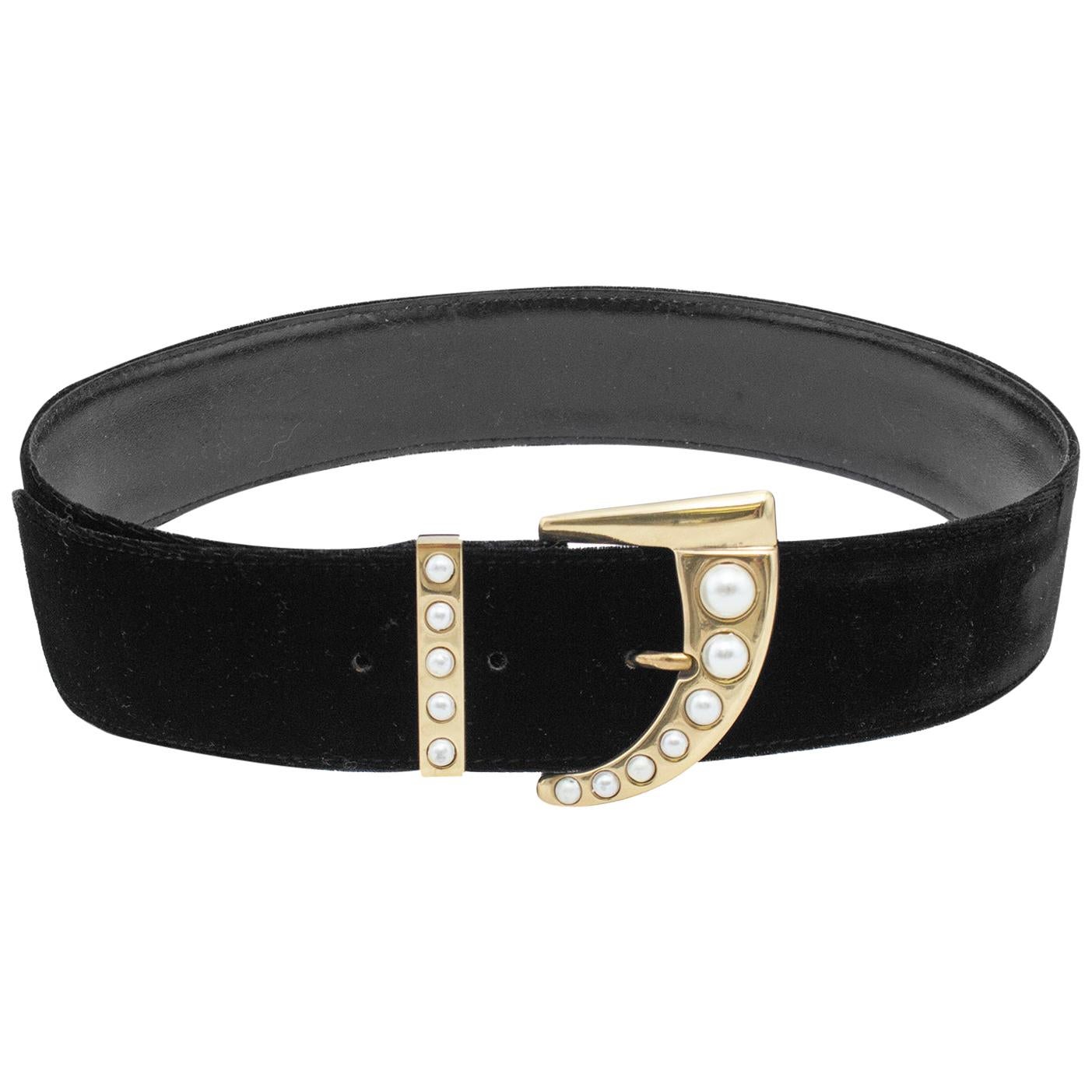 Vintage GIANNI VERSACE Studded Size 32 Black Leather Belt at 1stDibs ...