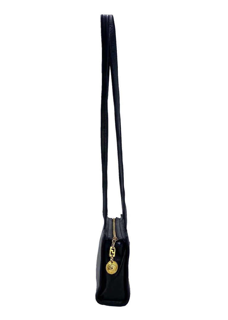 1990s Gianni Versace Couture Greek Key Large Medusa Shoulder Bag For ...