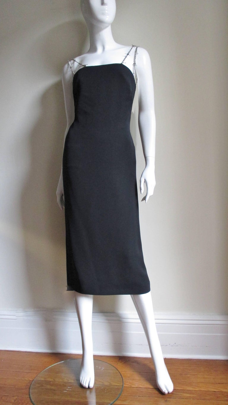 Gianni Versace Silk Dress with Beaded Straps For Sale at 1stDibs