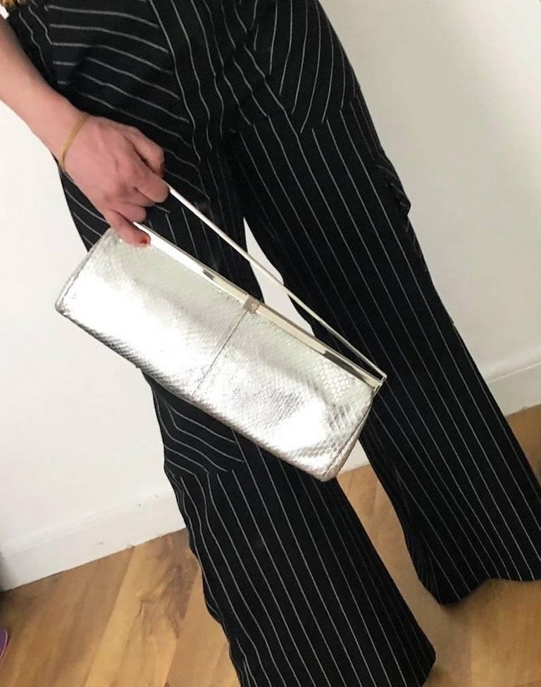1990s Gianni Versace Silvel Snake Print Leather Medusa Purse Handbag at ...
