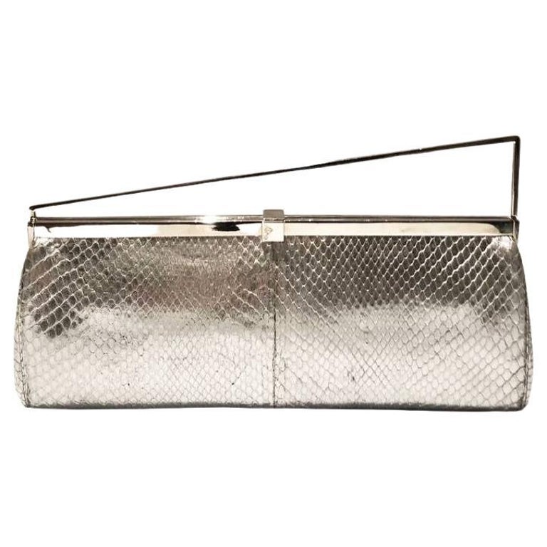 1990s Gianni Versace Silvel Snake Print Leather Medusa Purse Handbag at ...
