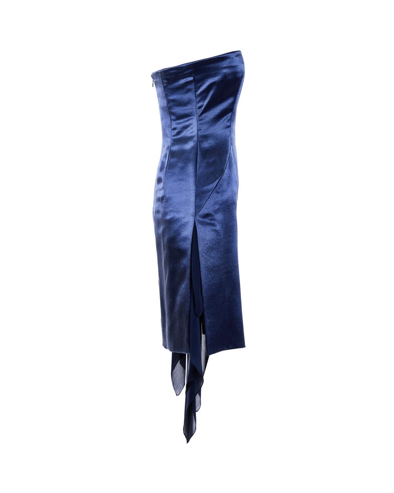 1990's Givenchy Haute Couture Midnight Blue Cocktail Dress For Sale at ...