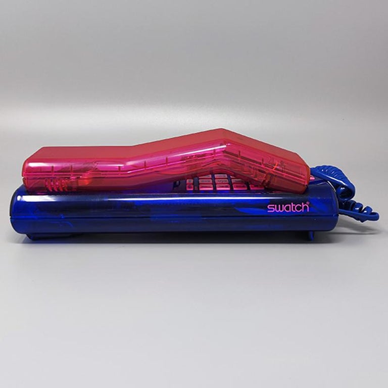 1990s Gorgeous Pink and Blue Swatch Twin Phone "Deluxe" with the ...