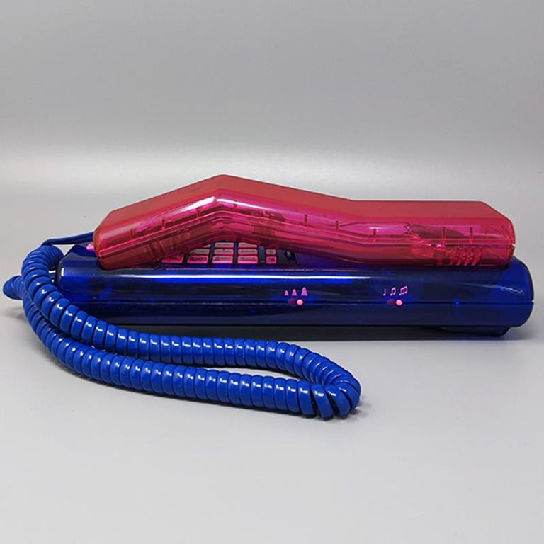 1990s Gorgeous Pink and Blue Swatch Twin Phone "Deluxe" with the ...