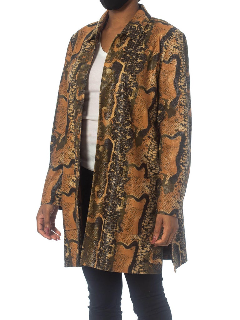 1990'S Gorgeous Shiny Snake Print Faux Velvet Oversized Blazer at 1stDibs