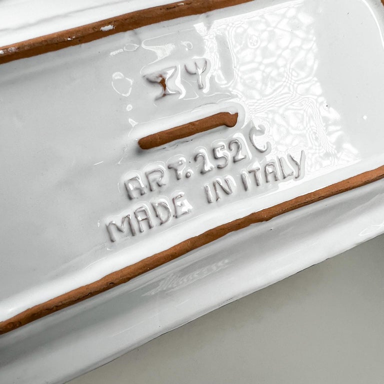 1990s Hand Painted Art Plate Blue Fish Nino Parrucca Ceramiche Palermo ...