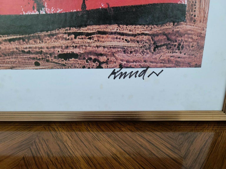 1990s Hand Signed Knud Nielsen 'Listed Danish' Museum Exhibition Print For Sale at 1stDibs