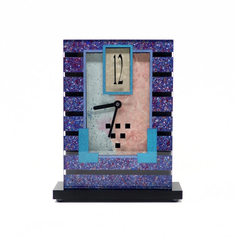 1990s Handmade Postmodern Mantle Clock For Sale at 1stDibs