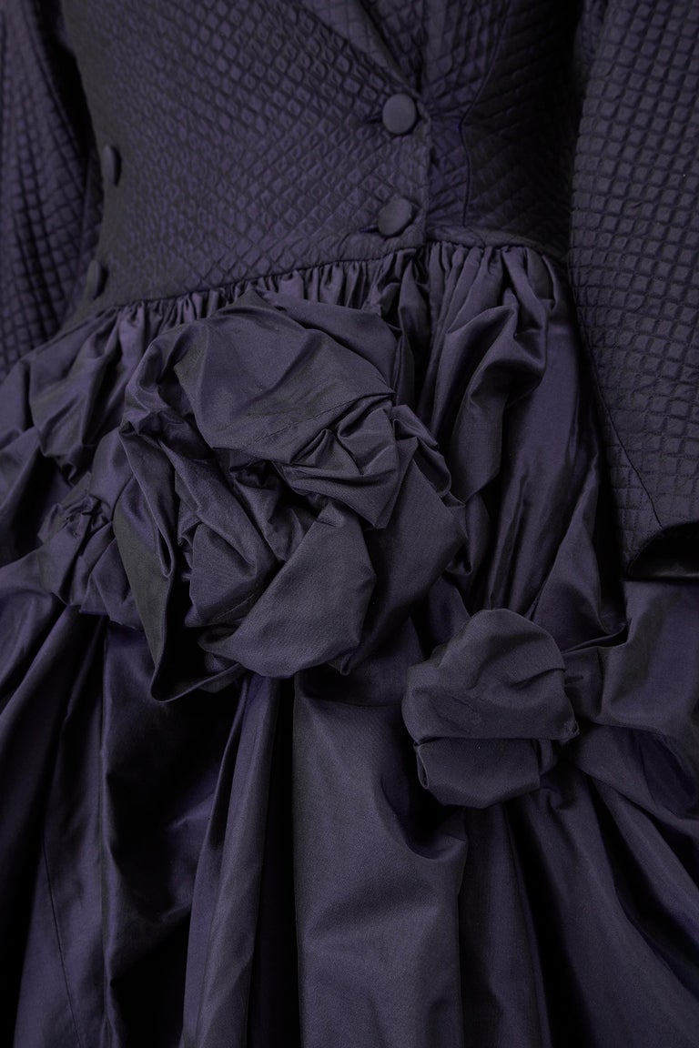 1990s Jacques Azagury Purple Taffeta Victorian Inspired Dress For Sale ...