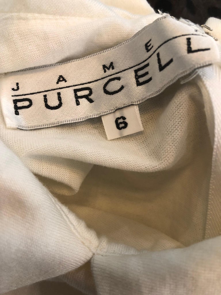 1990s James Purcell Size 6 / 8 White Cotton Vintage 90s T-Shirt Dress ...