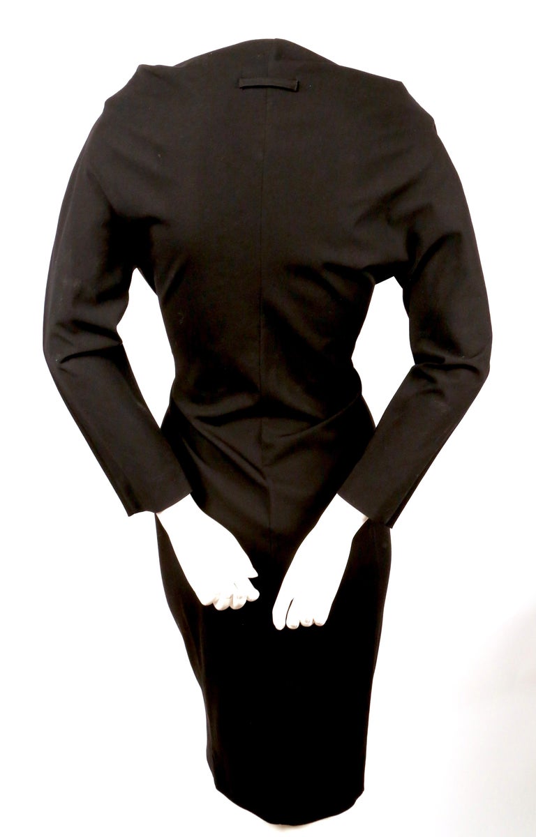 1990's JEAN PAUL GAULTIER black wrap dress with raised neckline For ...