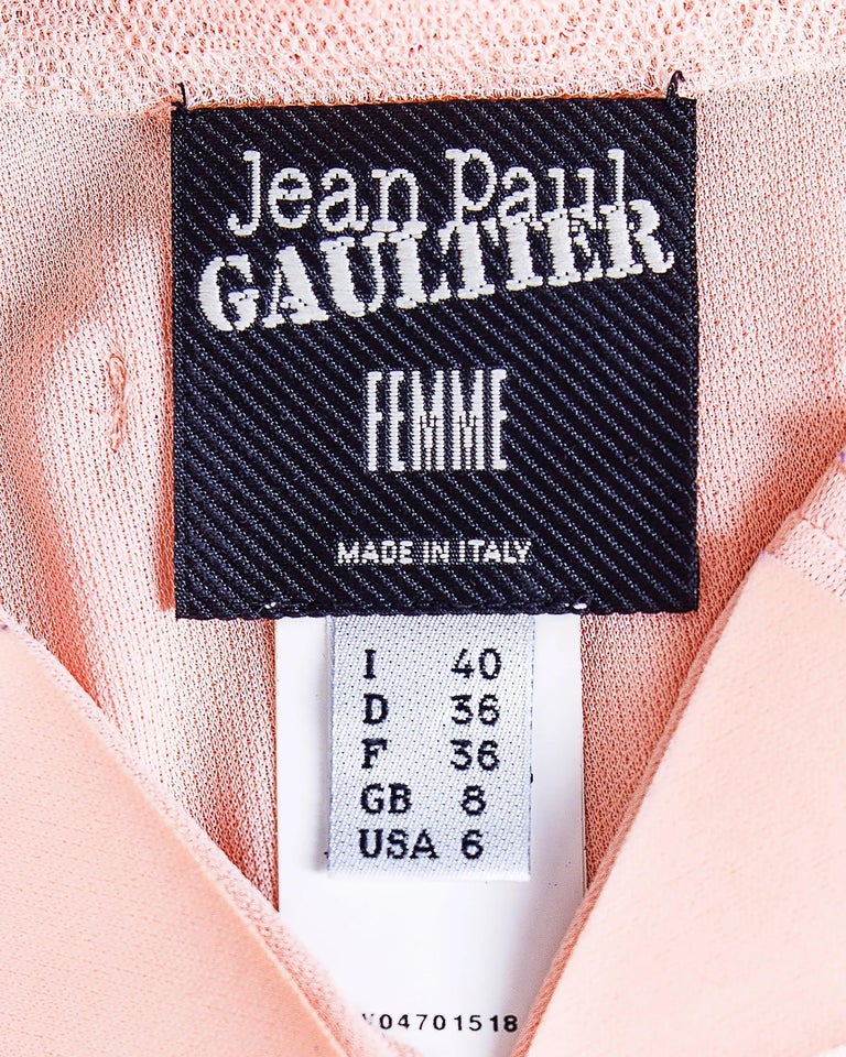 1990's Jean Paul Gaultier Pink Dress with Geometric Triangle Bust Tiles ...