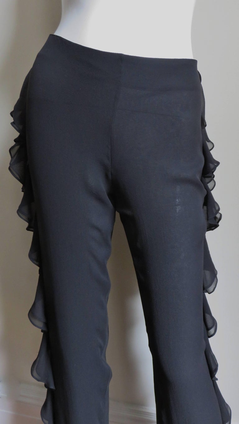 John Bartlett Silk Pants With Side Ruffle For Sale at 1stDibs | pants ...