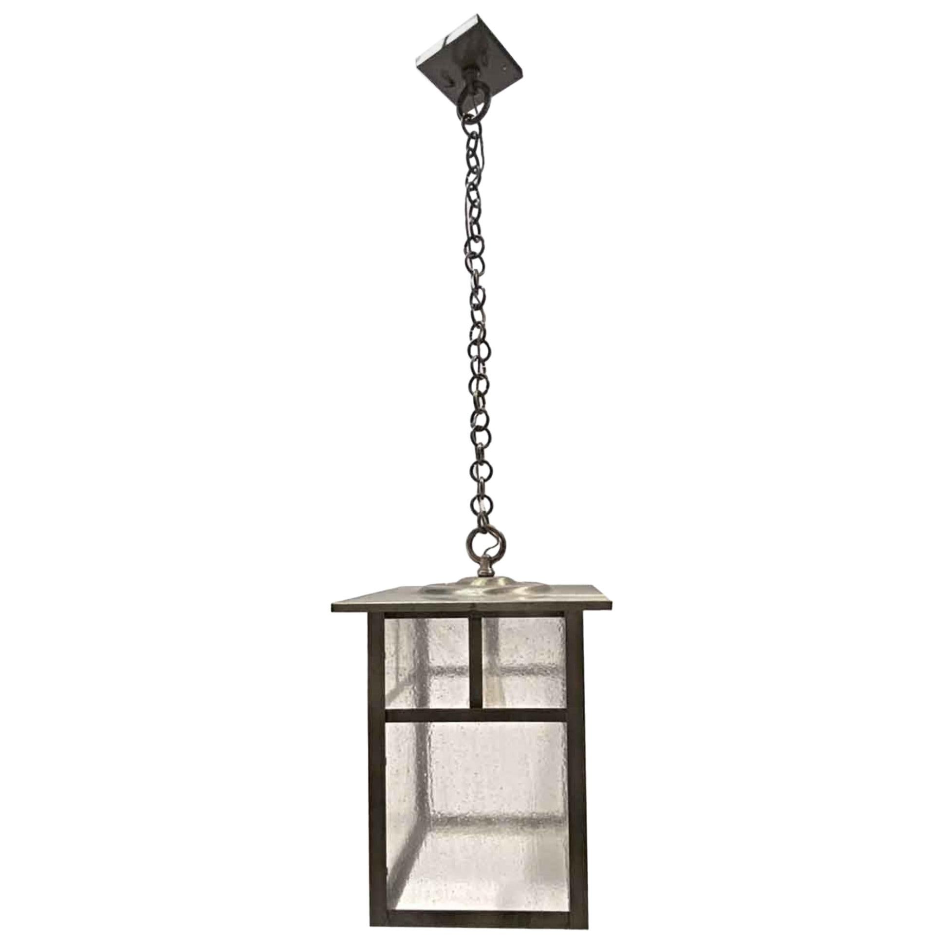 Arts and Crafts Painted and Stained Glass Panel, Oriental Style Hanging ...