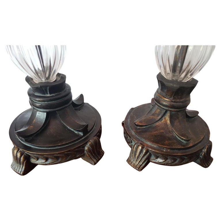 1990s Michael Berman Hand Made Ceramic and Glass Lamps, a Pair For Sale ...