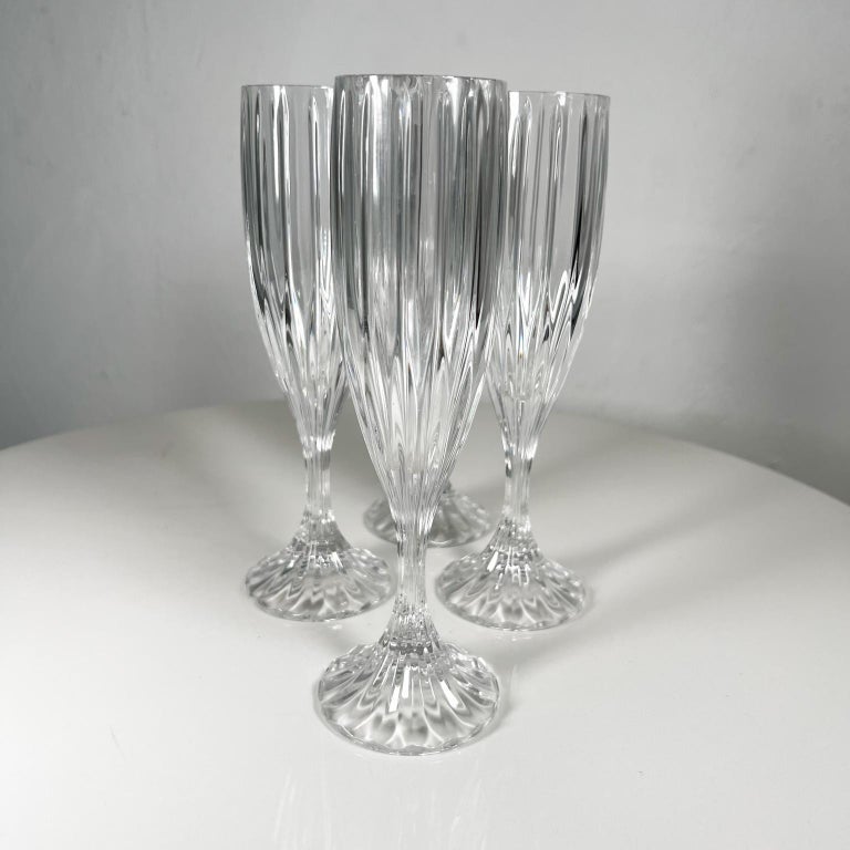 1990s Mikasa Set of Four Park Lane Champagne Fluted Crystal Glasses For ...