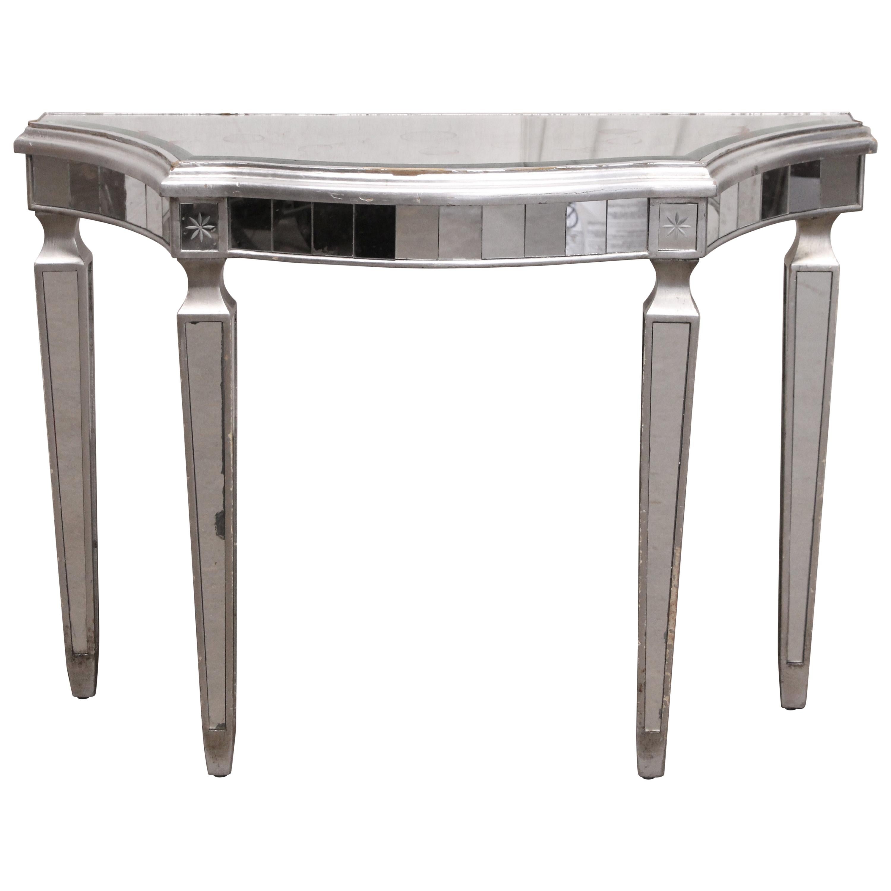 Curvy Mirror Room Console Table For Sale at 1stdibs