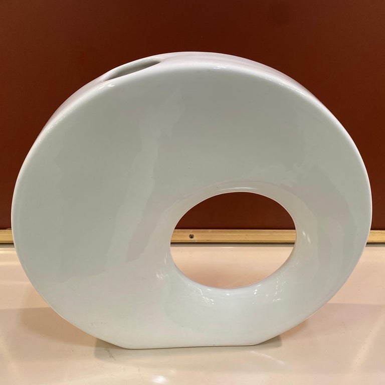 1990s Modernist White Porcelain German Vase by Rosenthal at 1stDibs