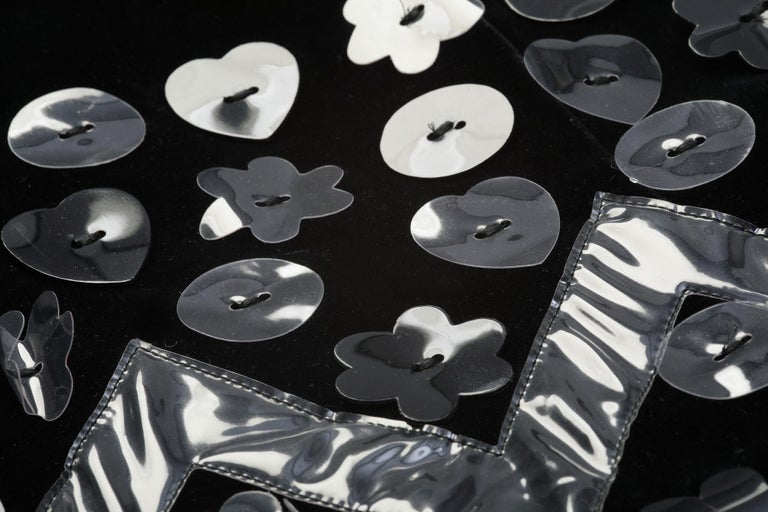 1990s Moschino Black Velvet Dress With Novelty Vinyl Appliques For Sale ...