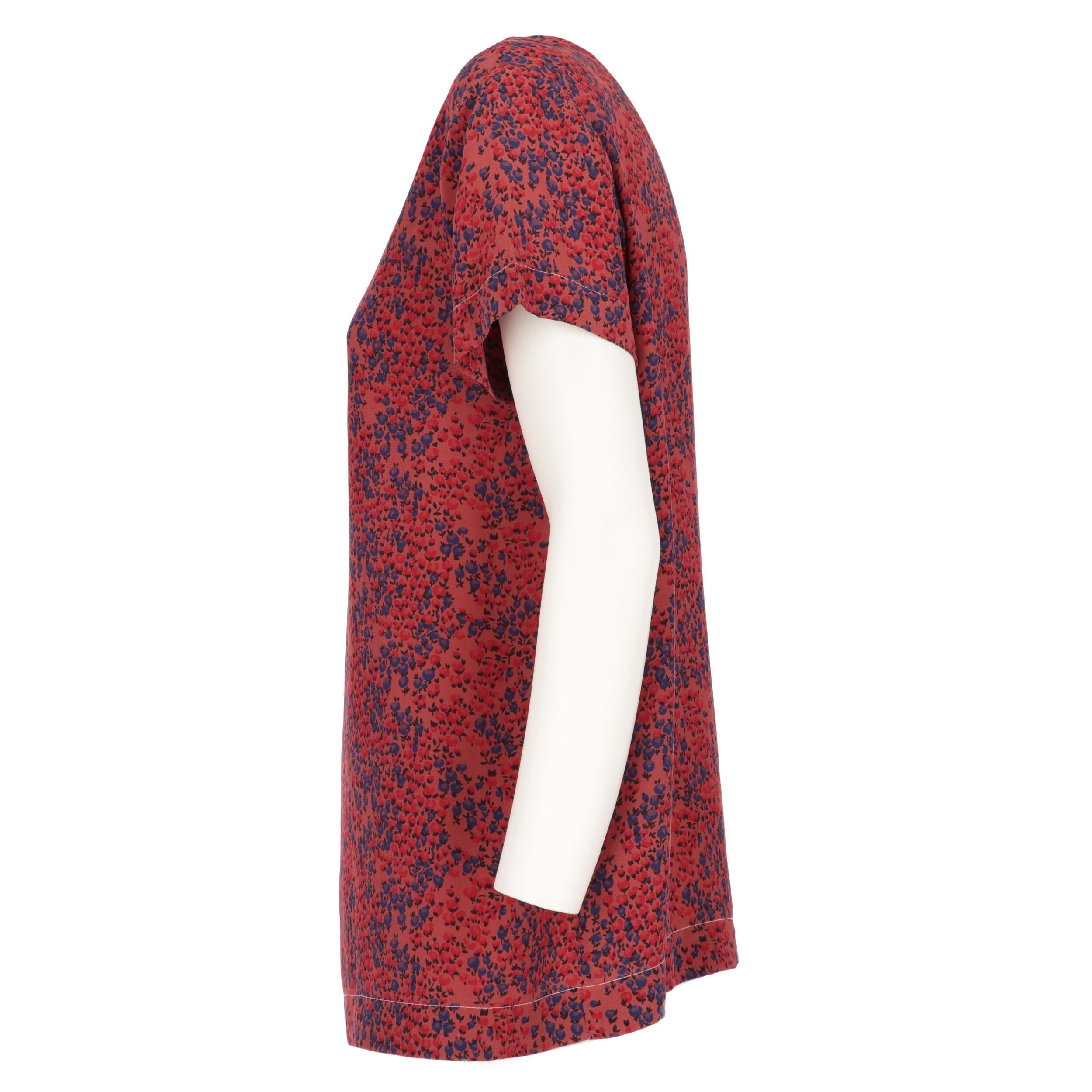 1990s Moschino Cheap and Chic Vintage red silk with floral print blouse ...