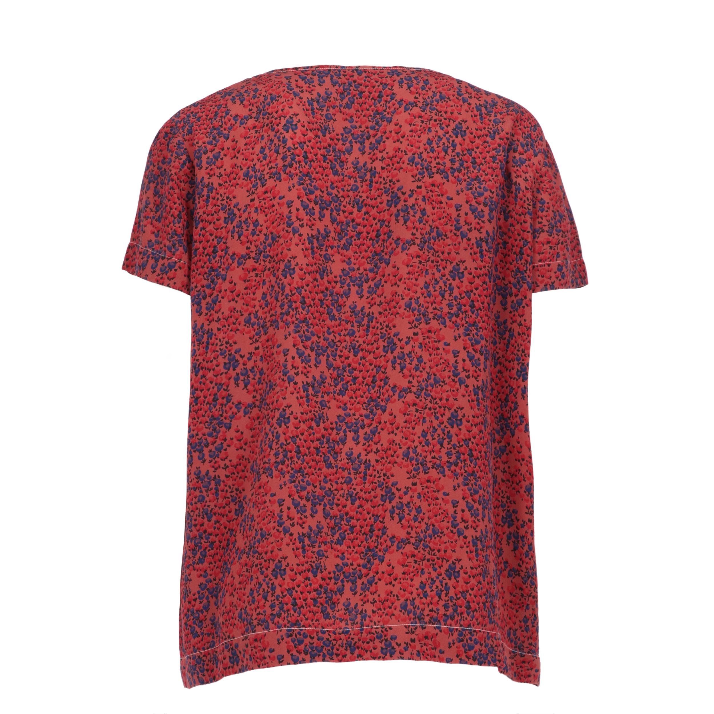 1990s Moschino Cheap and Chic Vintage red silk with floral print blouse ...