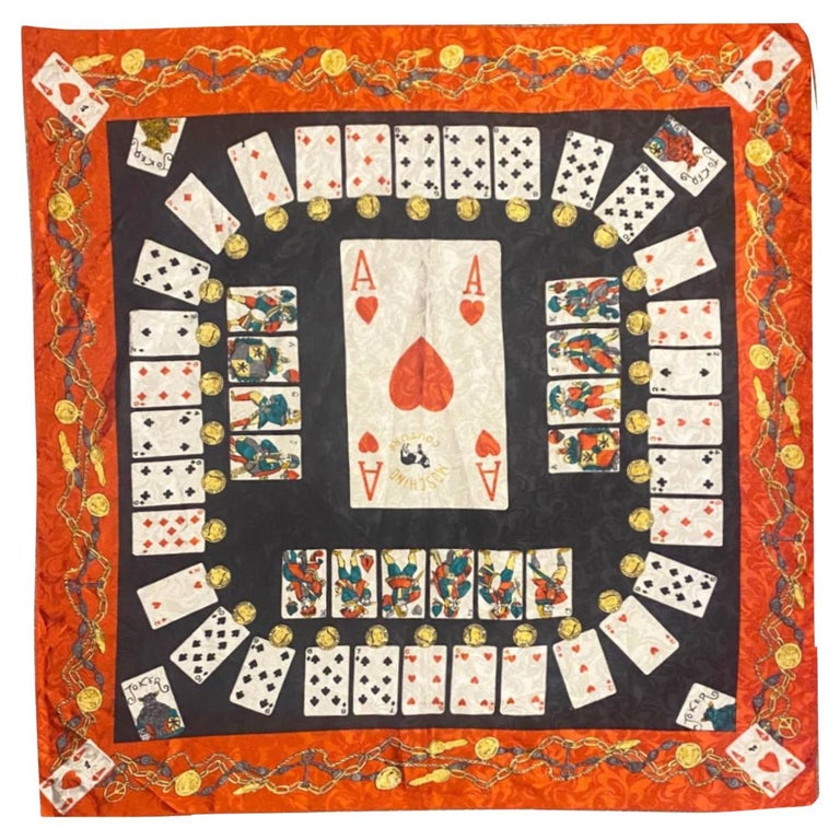 1990s Moschino Playing Cards Print Scarf For Sale at 1stDibs