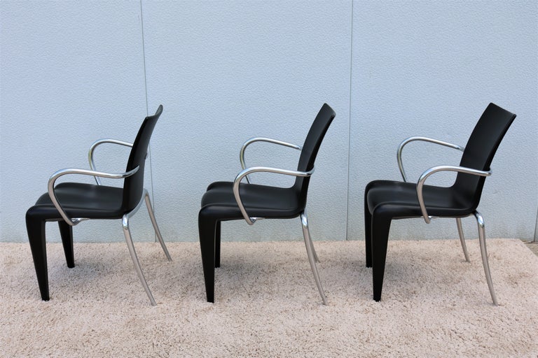 1990s Post-Modern Philippe Starck for Vitra Black Louis 20 Armchair, 3 ...