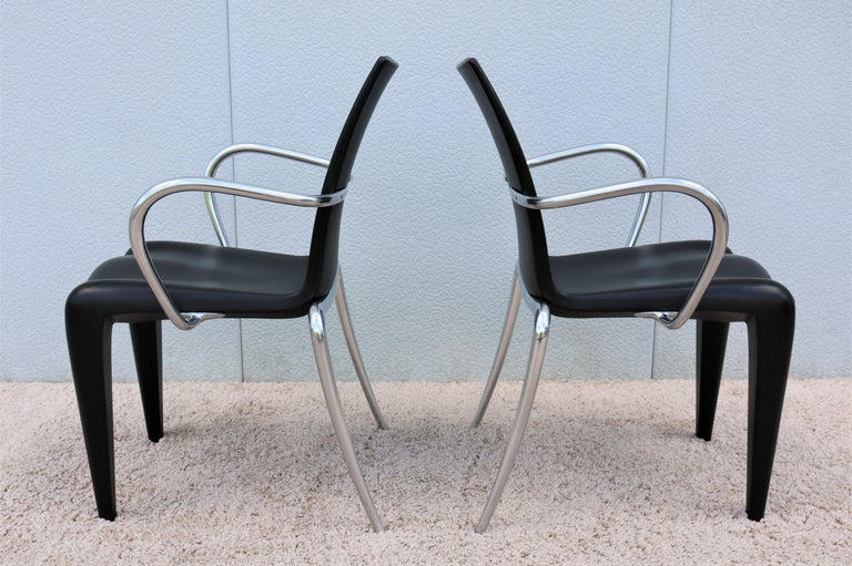1990s Post-Modern Philippe Starck for Vitra Black Louis 20 Armchair, 3 ...