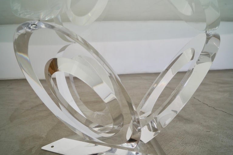 1990's Postmodern Hollywood Regency Lucite Coffee Table For Sale at 1stDibs