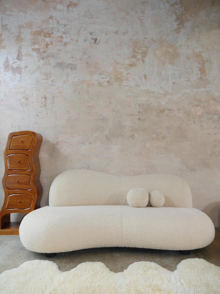 1990s Preview Designer Boucle Organic Form Sofa at 1stDibs