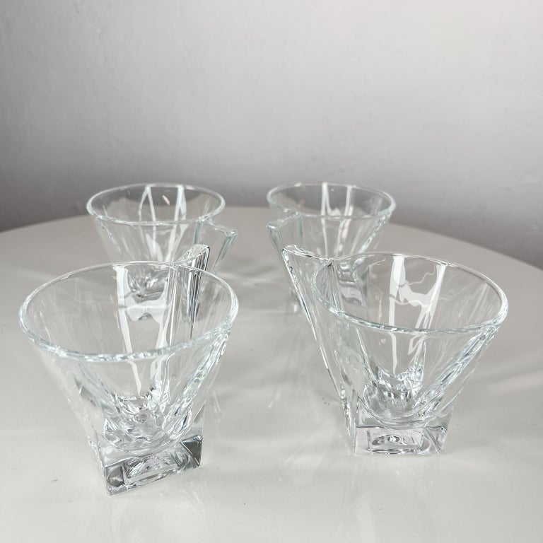 1990s RCR Italian Crystal Glass Set of Four Modern Coffee Cups Italy ...
