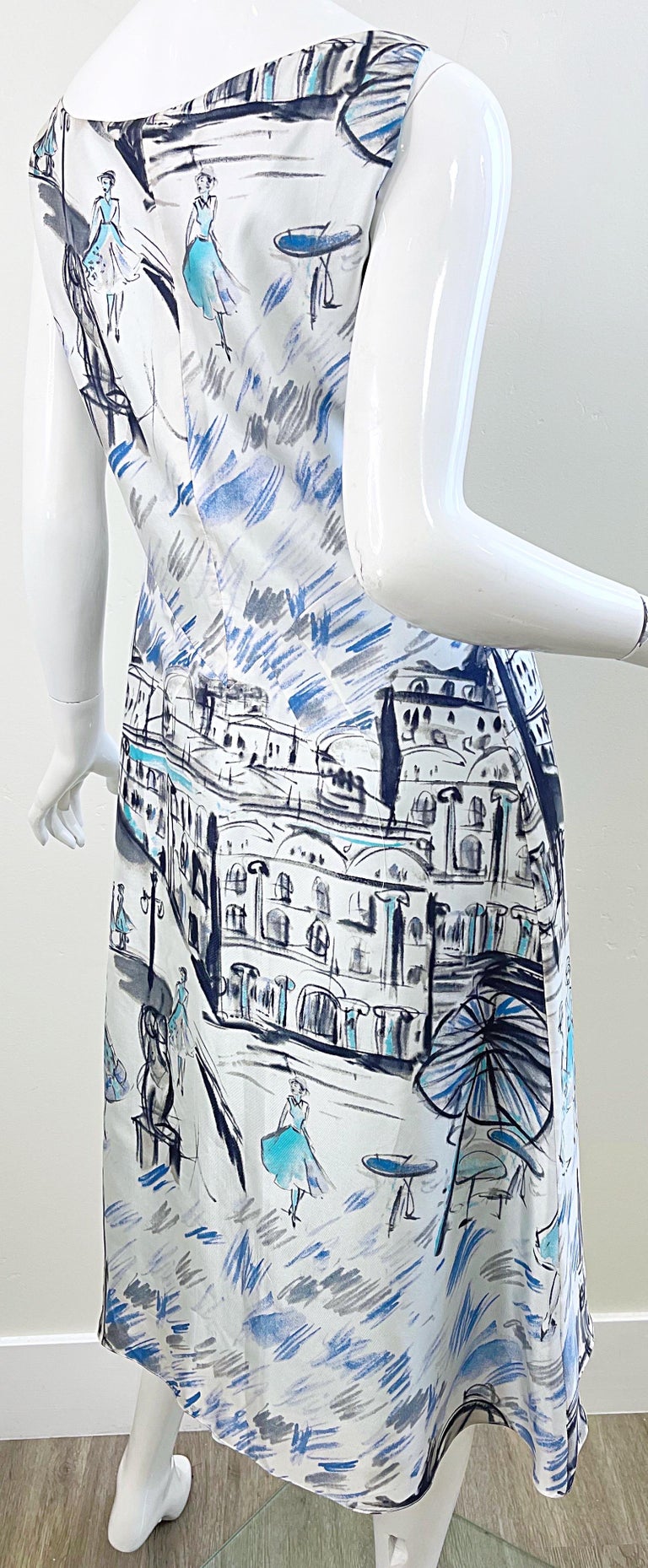 1990s Richard Tyler Couture Paris Print Size 8 / 10 Paris Print Vintage ...