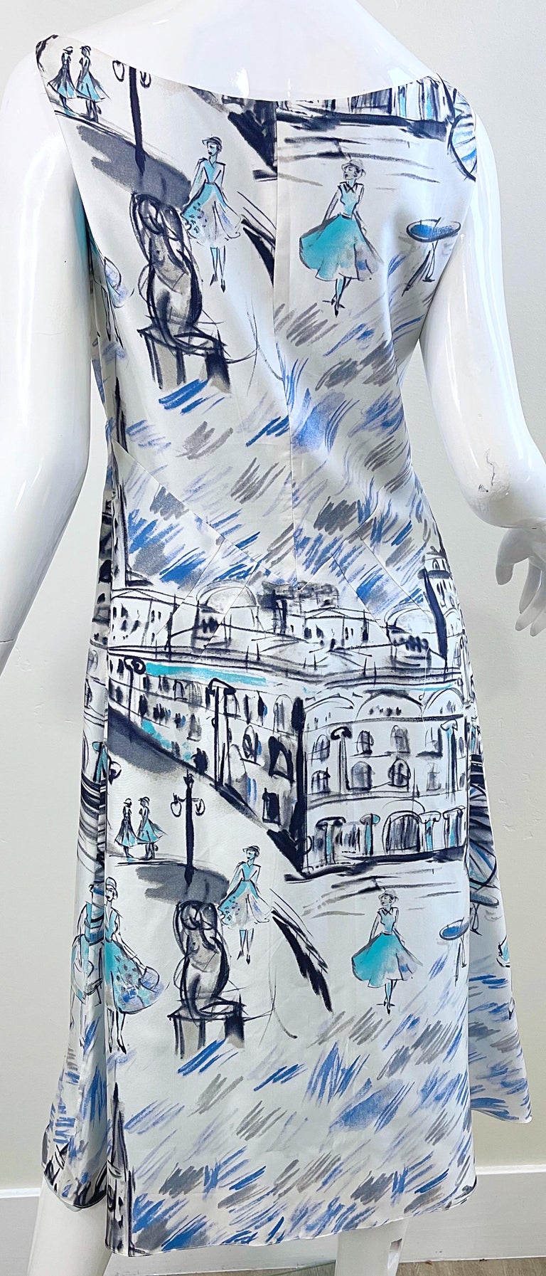 1990s Richard Tyler Couture Paris Print Size 8 / 10 Paris Print Vintage ...