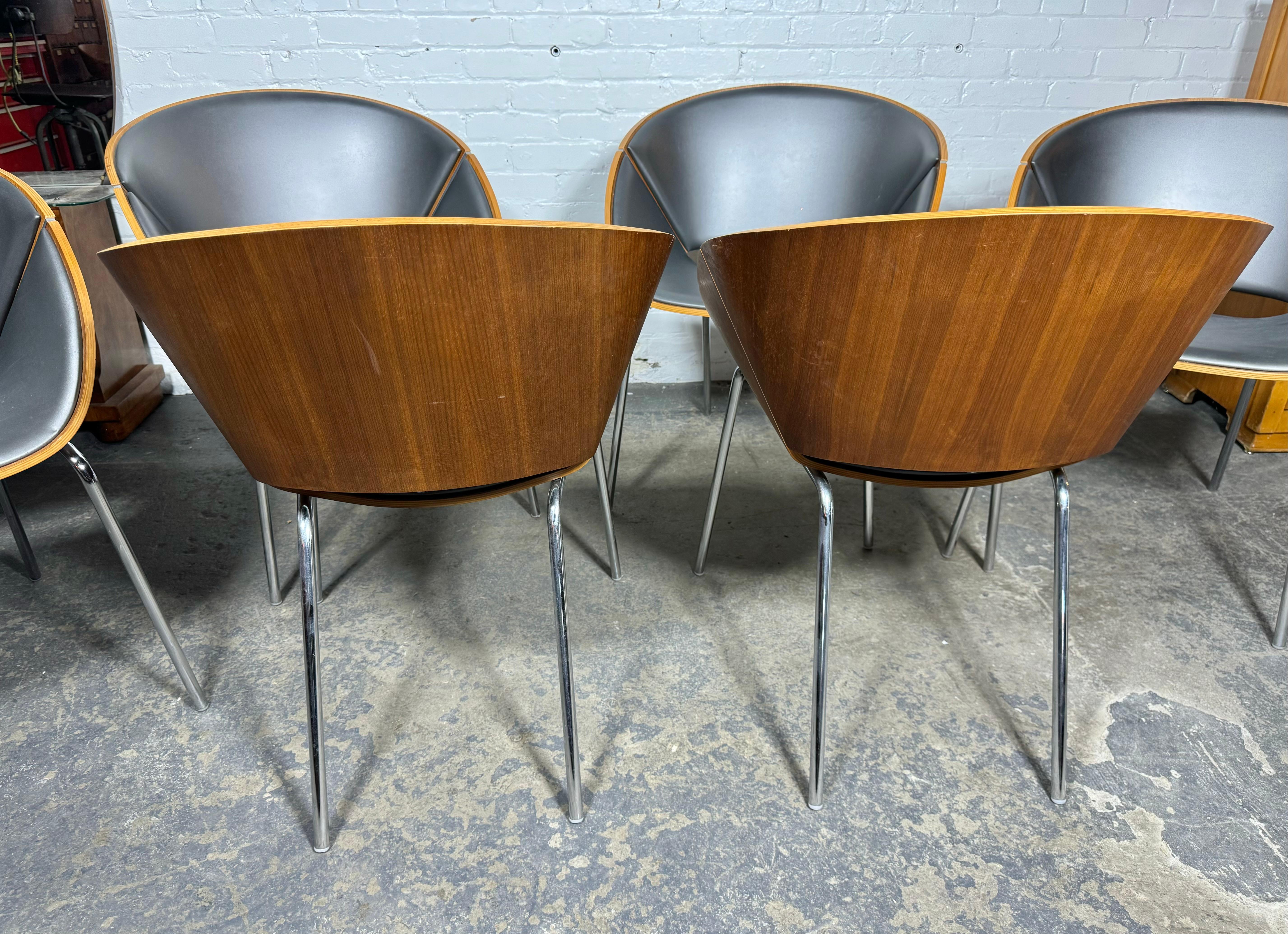 1990s Set of Six Lipse Dining Chairs by Wolfgang C.R. Mezger in Bent ...