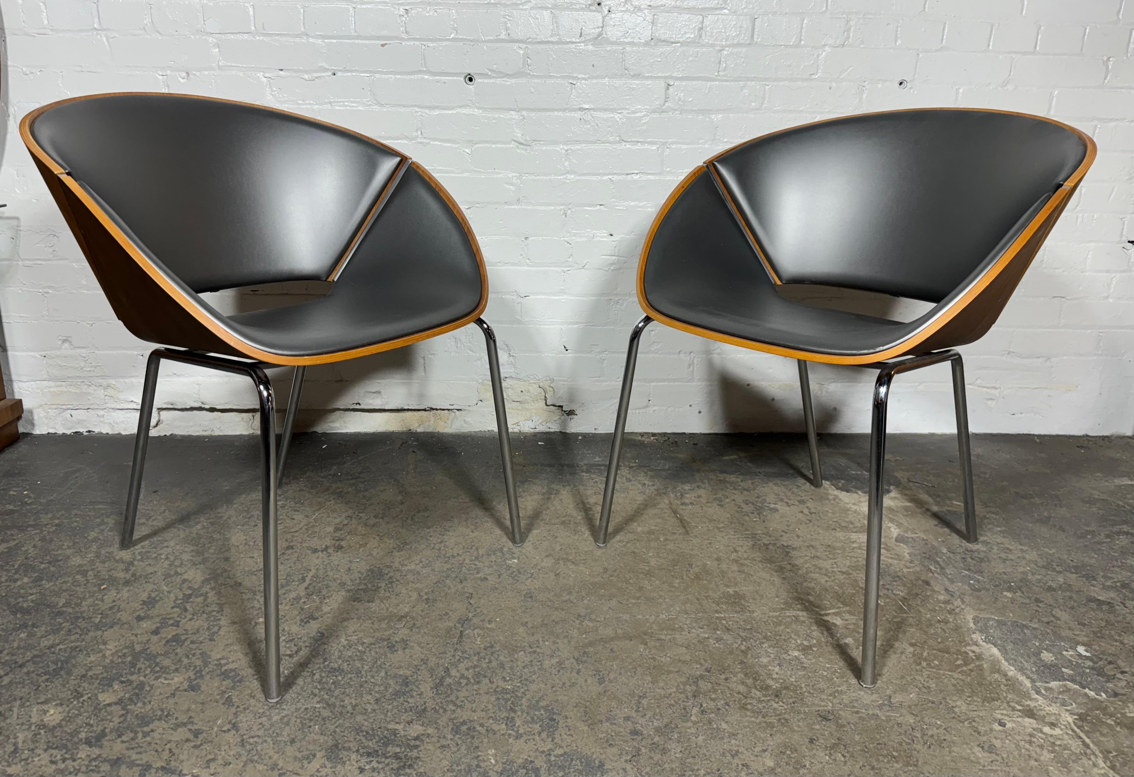 1990s Set of Six Lipse Dining Chairs by Wolfgang C.R. Mezger in Bent ...