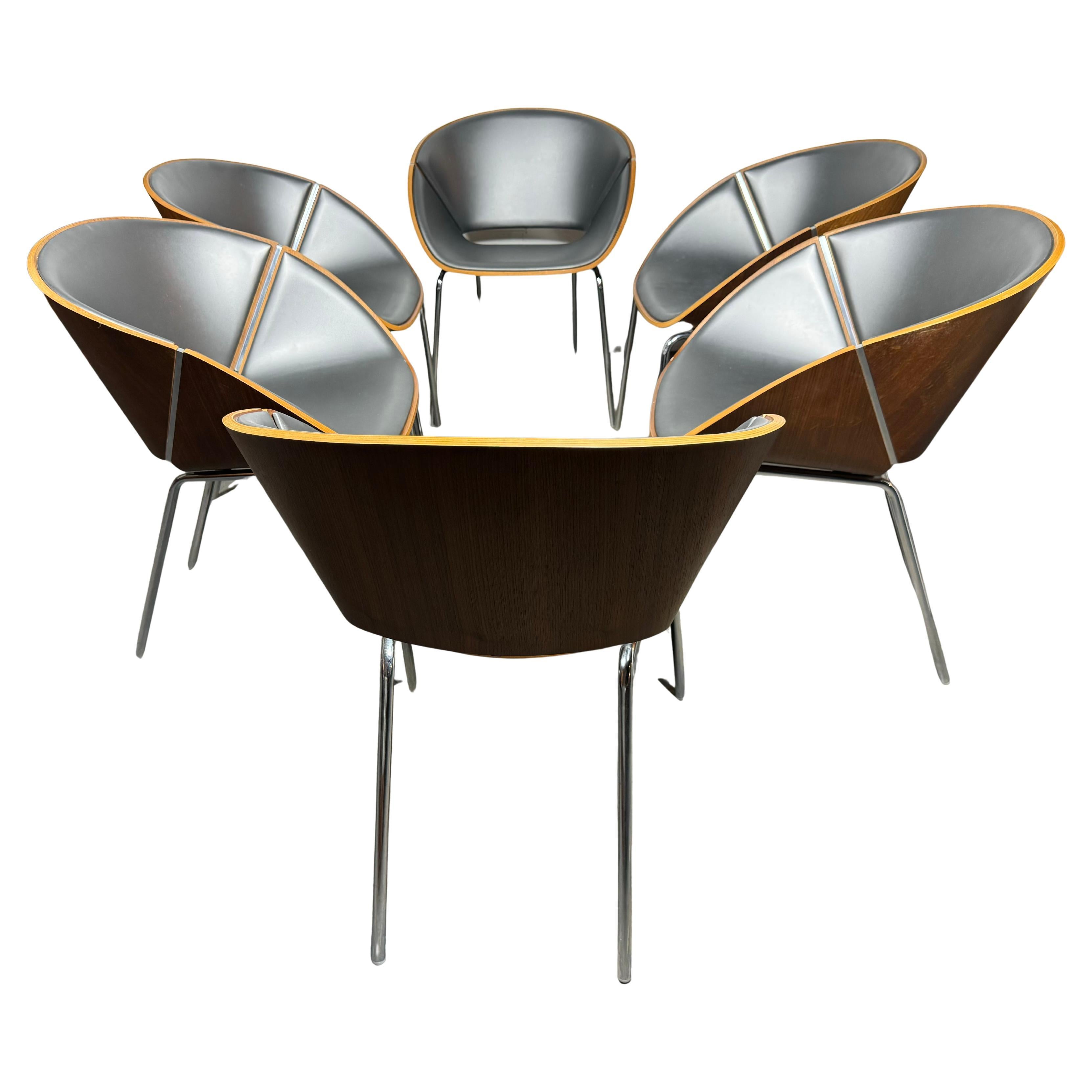 1990s Set of Six Lipse Dining Chairs by Wolfgang C.R. Mezger in Bent ...