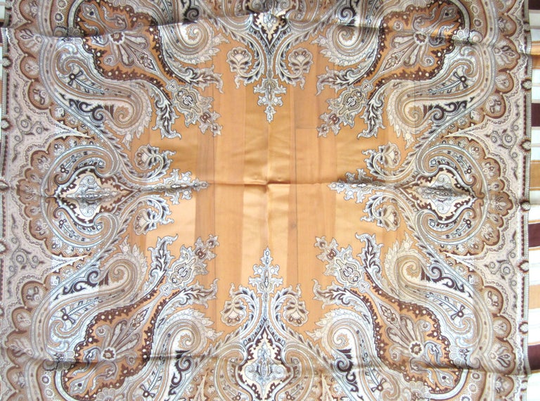 1990s Silk Escada Brown Paisley Scarf shawl, New, Never worn 90s For ...