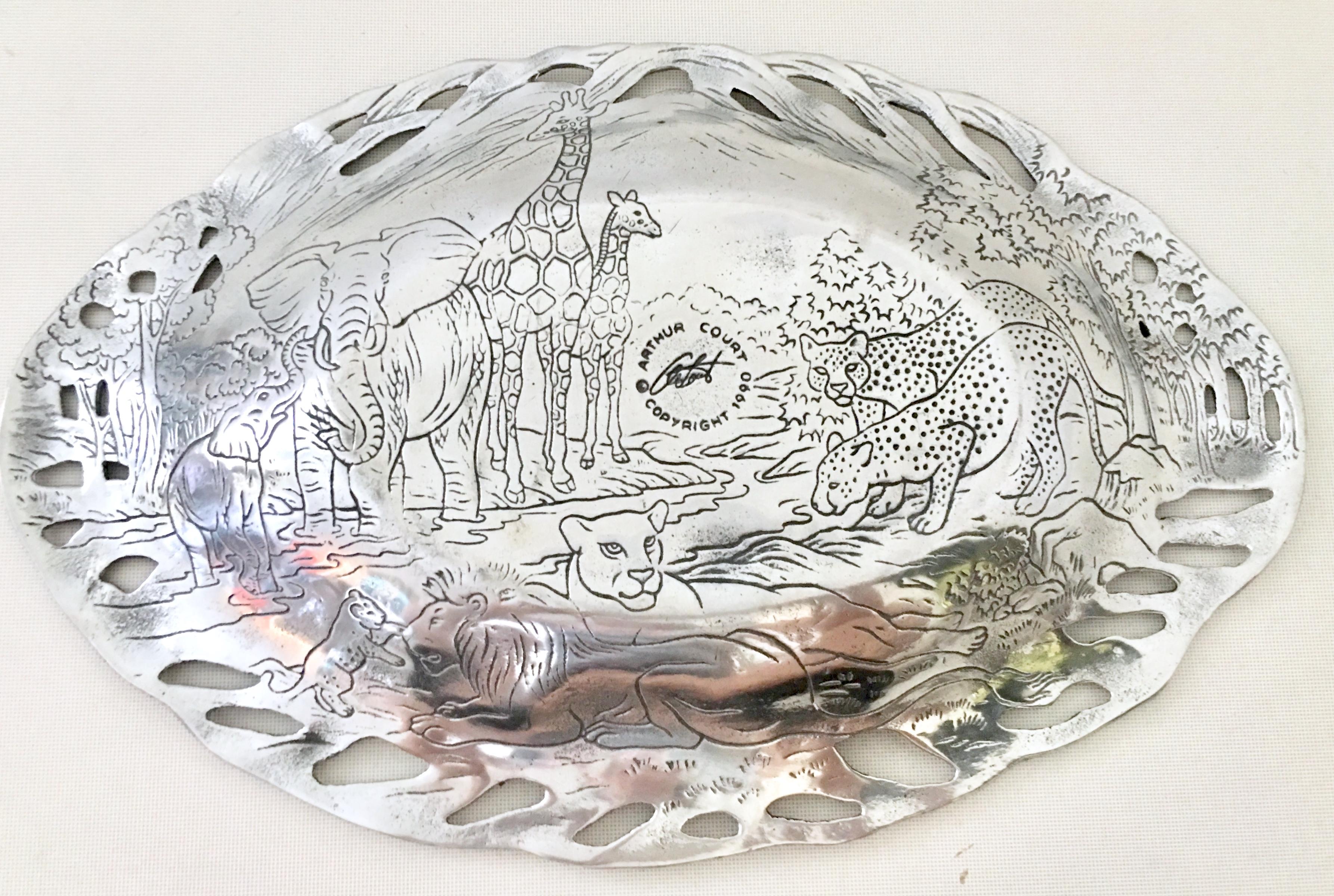 1990s Silver "Endangered Kingdom" Oval Tray by Arthur Court For Sale at ...