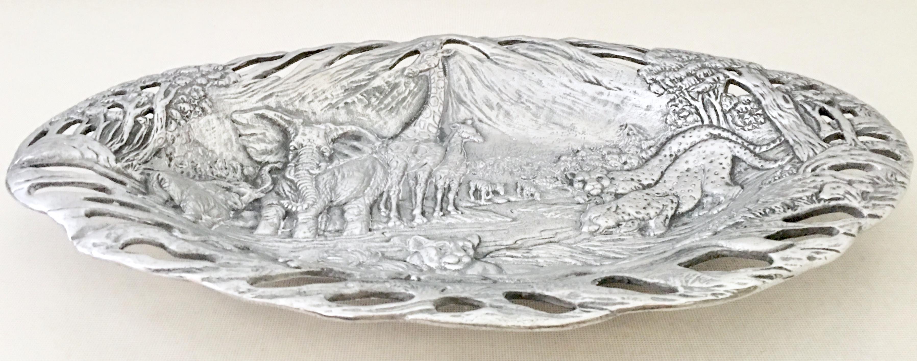 1990s Silver "Endangered Kingdom" Oval Tray by Arthur Court For Sale at ...