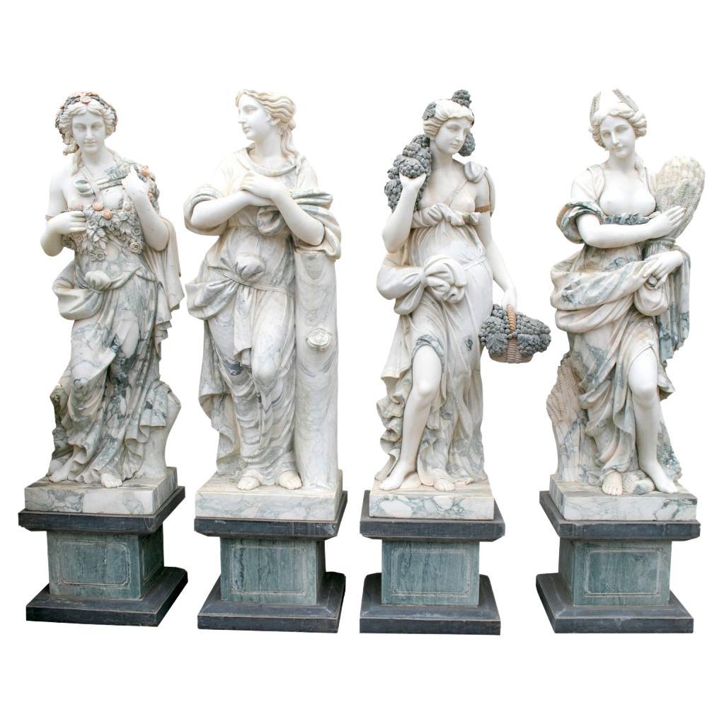 Extraordinary Set of Italian Stone Statues Representing the Four ...