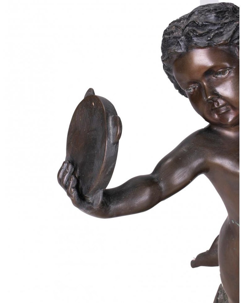 1990s Spanish Painted Cast Bronze Woman and Two Boys Dancing Figure ...