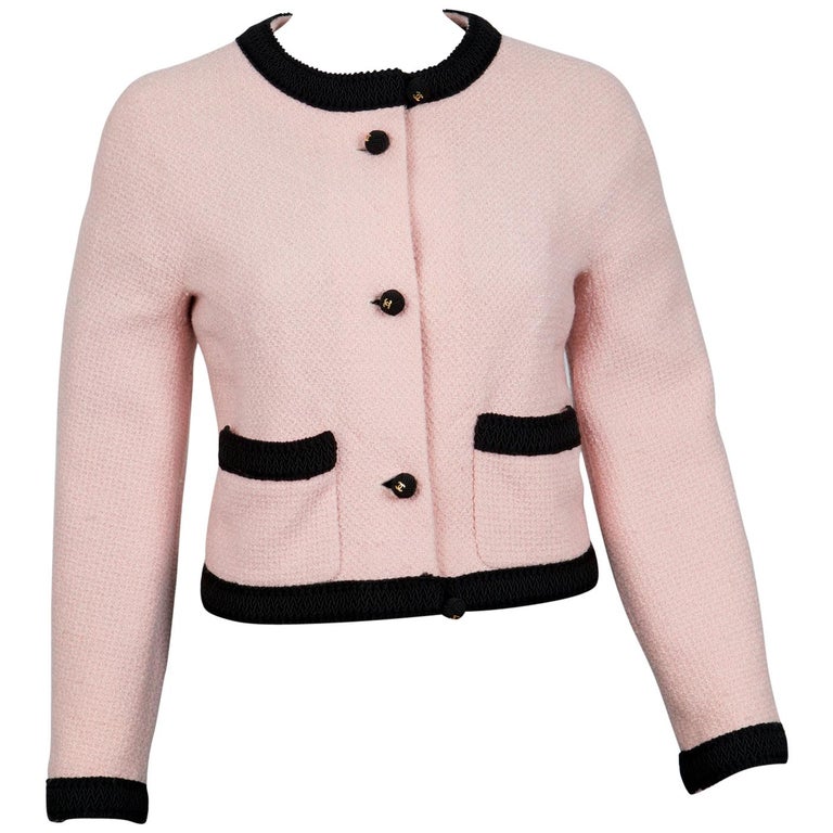 1990s Summer Chanel Light Pink Tweed Boucle Jacket For Sale at 1stDibs ...