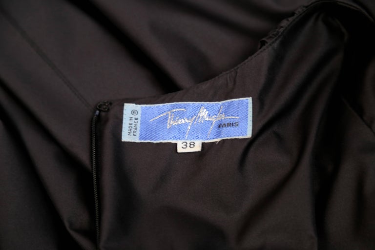 1990's THIERRY MUGLER black silk dress with bubble hemline For Sale at ...