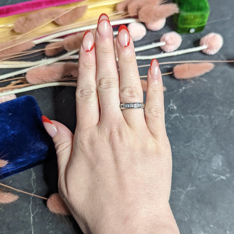 1990's Tiffany and Co. 1.10 Carats Diamond Platinum Lucida Channel Band ...