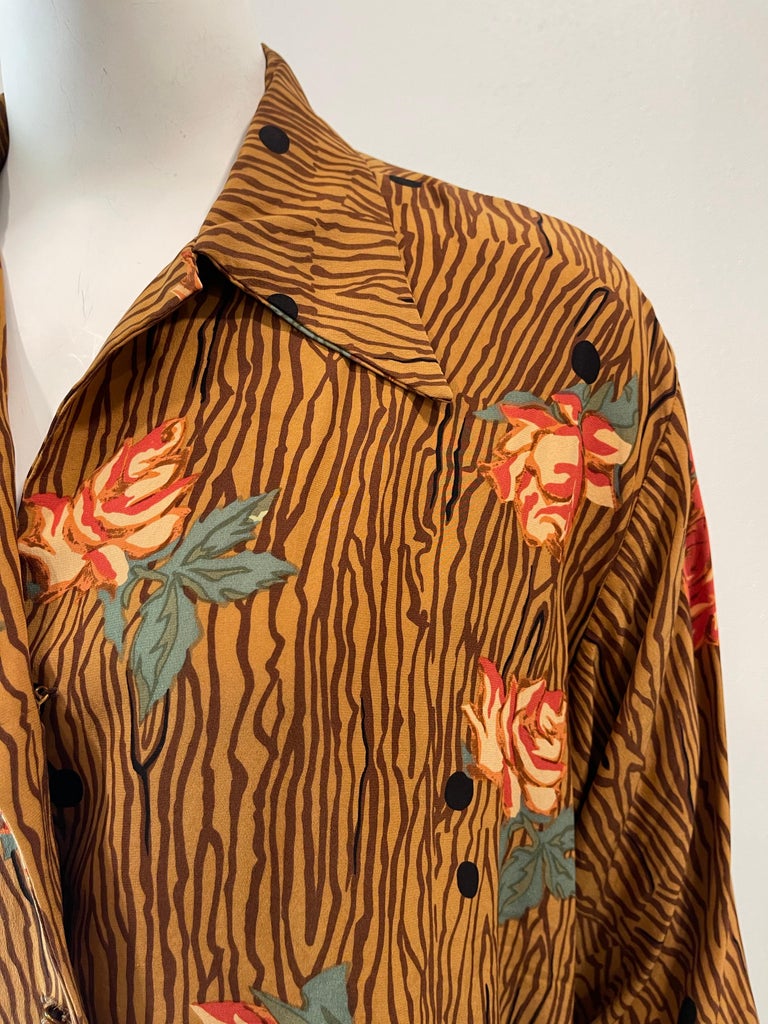 1990s Todd Oldham paint by numbers silk blouse at 1stDibs