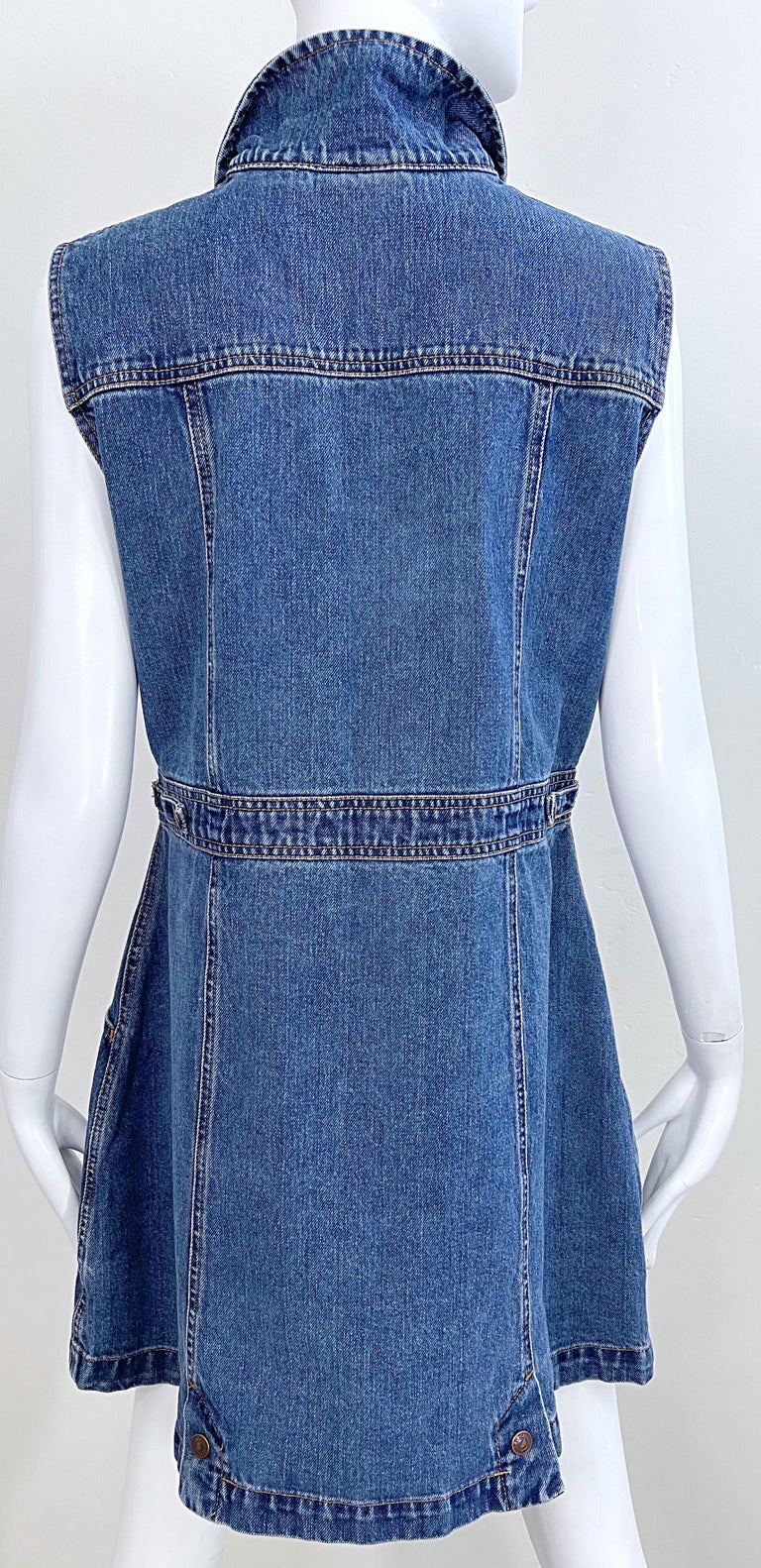 1990s Todd Oldham Size Large Blue Jean Denim Sleeveless Vintage 90s ...