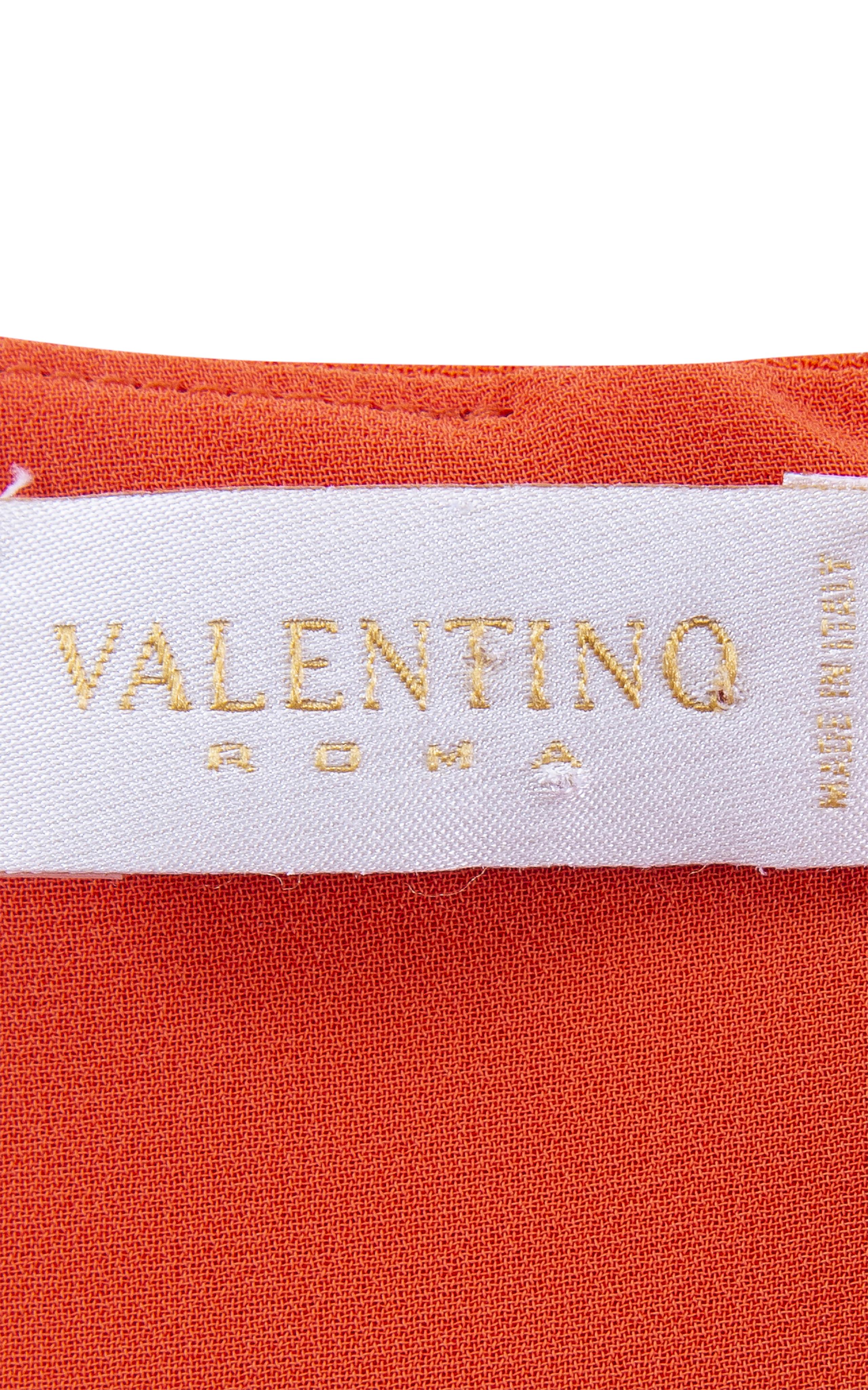 1990's Valentino Orange Gown with Mesh Panel at 1stDibs