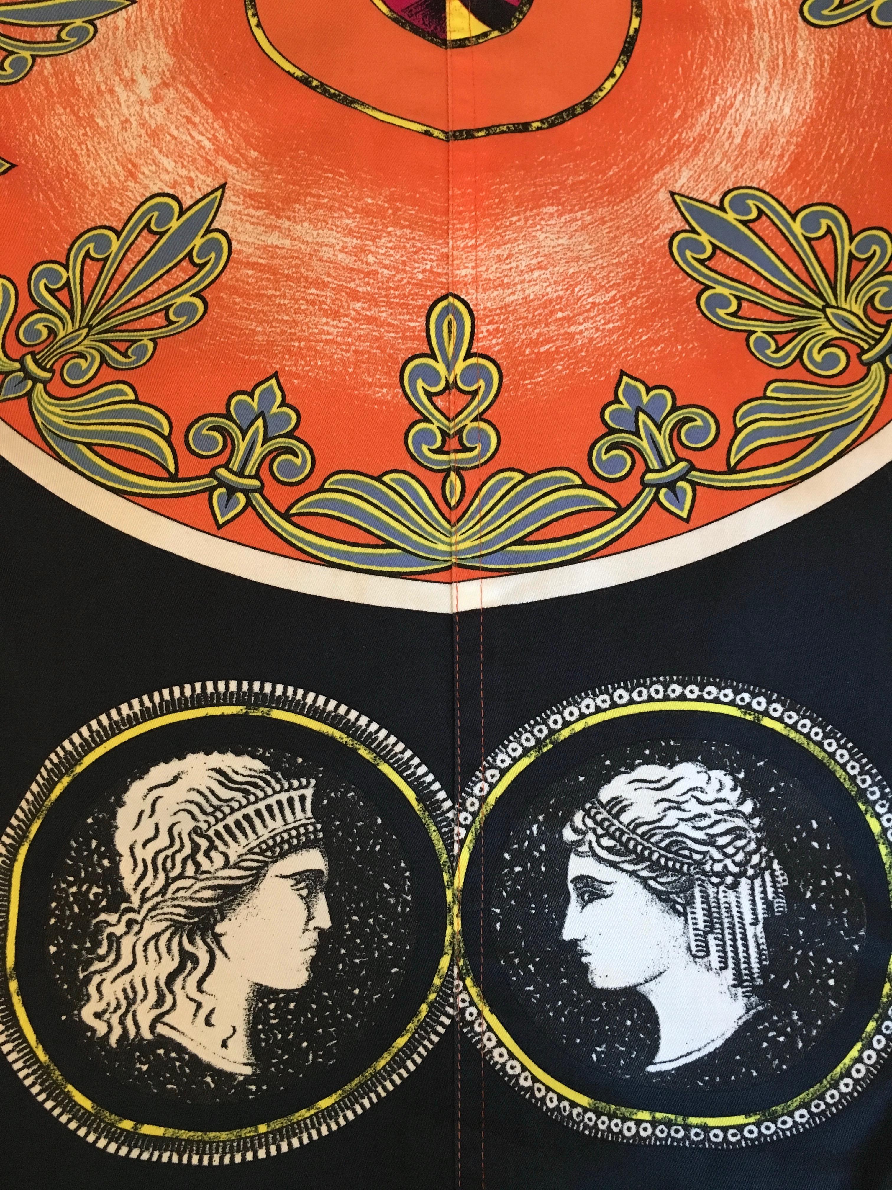 1990s Versace Greek Medallion and Abstract Art Printed Jacket at 1stDibs
