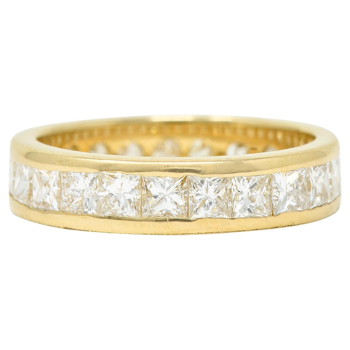 Victorian Enamel 14 Karat Gold Greek Key Band Ring at 1stDibs